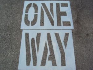 ONE WAY Parking Lot Stencil by American Striping Columbus Ohio