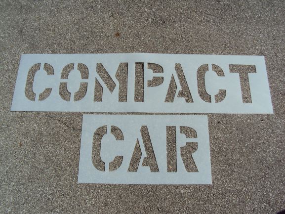 COMPACT CAR Parking Lot Stencil MFG'd by American Striping Ohio