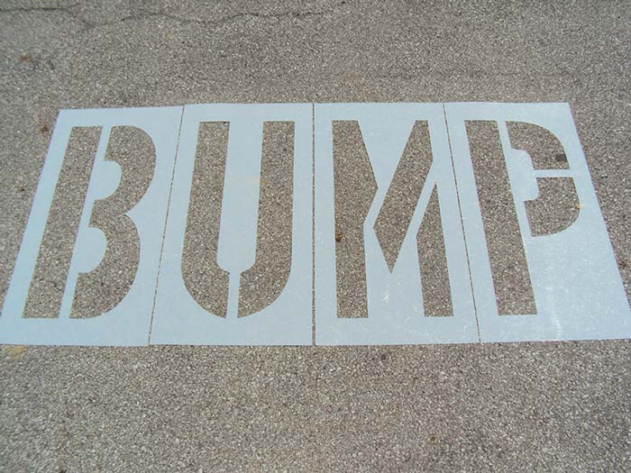 BUMP Parking Lot Stencil American Striping www.AmericanStriping.com